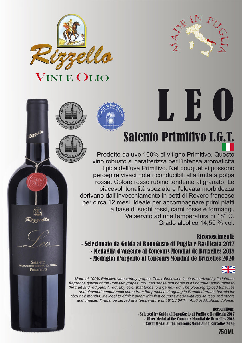 Leo Rosso Primitivo Barrique – Rizzello Vini e Olio